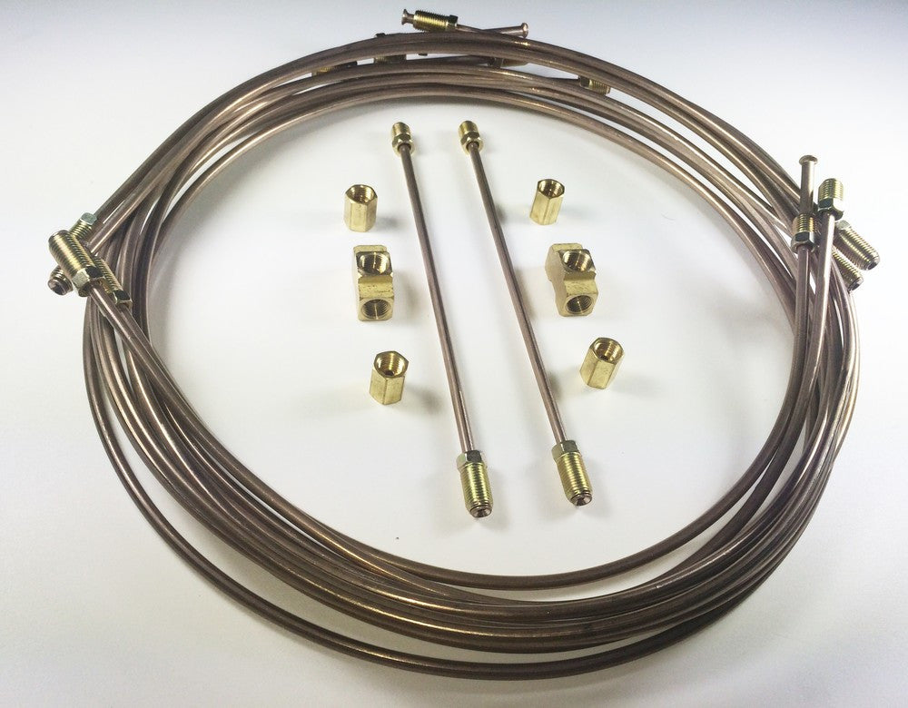 3/16" Copper Nickel Brake Line Coil w/ 20 Flared Ends & Standard 3/16 ...